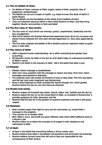 Edexcel A Religious Studies Islam and Philosophy and Ethics revision ...