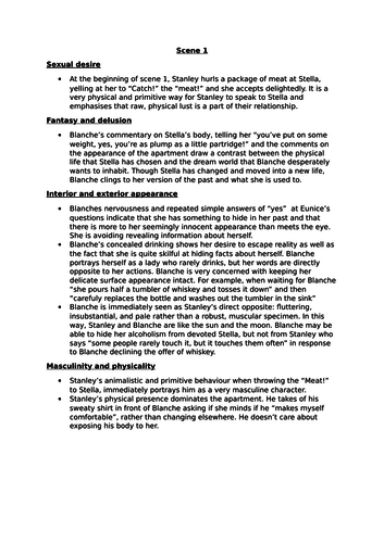 A Streetcar Named Desire Themes from Scenes 1-3 | Teaching Resources