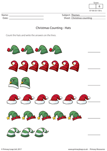 Christmas Counting - Hats | Teaching Resources