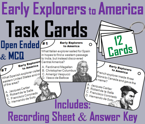 Early Explorers to America Task Cards | Teaching Resources