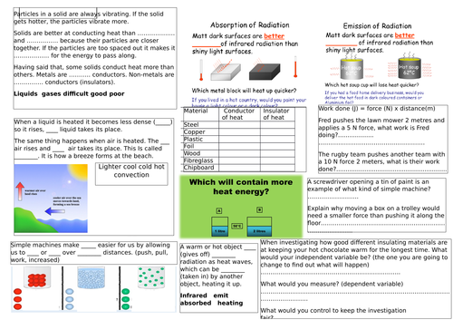 Work Energy & Machines Revision Mat | Teaching Resources