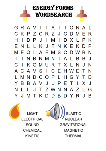 Science Energy Word Search