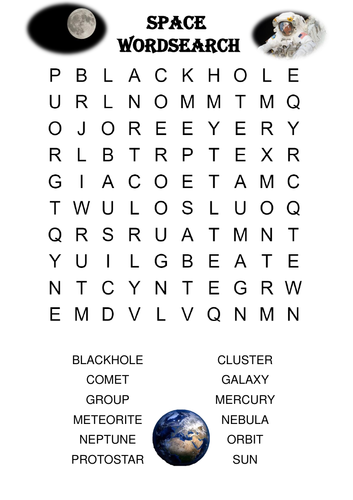 Physics Word Search: Space (Includes Solution) | Teaching Resources