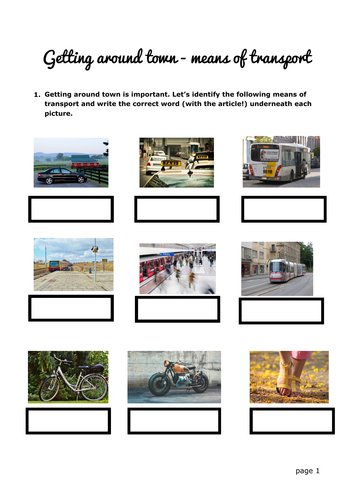 Means of transport in German | Teaching Resources