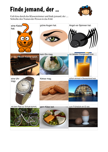 Finde jemand, der ... (beginner's version) | Teaching Resources
