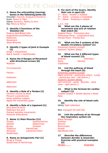 New OCR GCSE PE Revision - PE Challenge | Teaching Resources New OCR GCSE PE Revision - PE Challenge | Teaching Resources