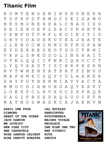 Titanic Film Word Search | Teaching Resources