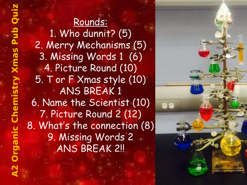 A2 A Level Organic Chemistry Revision quiz - Christmas themed ...