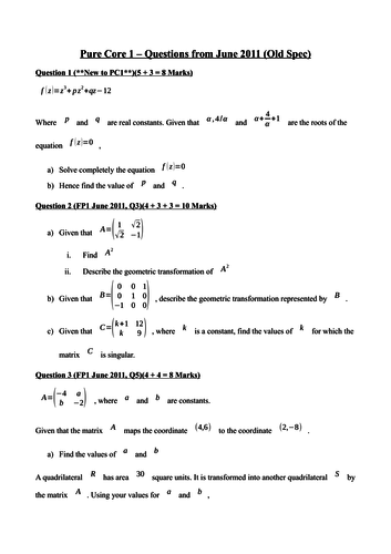High school matrices resources