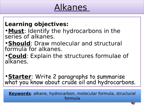 New GCSE Chemistry_Hydrocarbons_C2 7.2 Alkanes | Teaching Resources