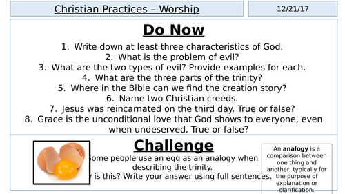 AQA A GCSE - Christian Practices - Worship | Teaching Resources AQA A GCSE - Christian Practices - Worship | Teaching Resources