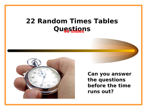 Times Tables - 22 Fun & Timed Questions | Teaching Resources