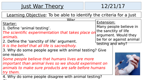 The Just War Theory | Teaching Resources