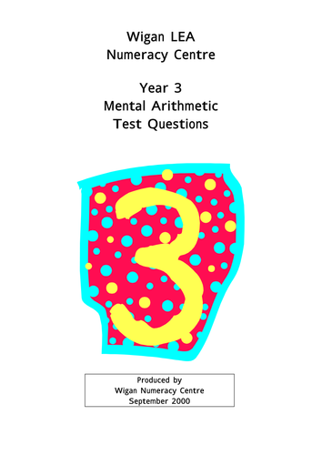 Year 3 mental arithmetic tests | Teaching Resources Year 3 mental arithmetic tests | Teaching Resources