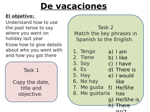 De vacaciones - Holidays | Teaching Resources