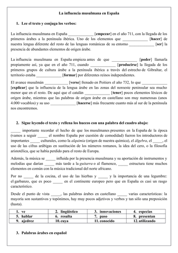 Spanish A Level inmigración impacto positivo _ influencia árabe ...
