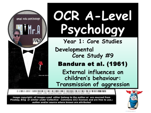 OCR A-Level Psychology: Core Study #9 Bandura et al. (1961) | Teaching ...