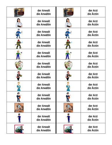 Berufe (Professions in German) Dominoes | Teaching Resources