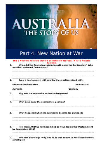 Australia: the Story of Us Part 4 - New Nation at War | Teaching Resources