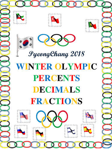 PyeongChang Olympic Percents-Decimals-Fractions | Teaching Resources