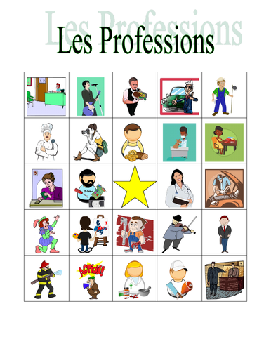 Professions in French Bingo | Teaching Resources