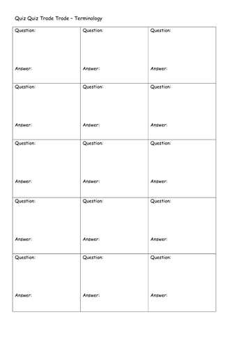 Quiz Quiz Trade Trade Cards for GCSE Language terminology | Teaching ...