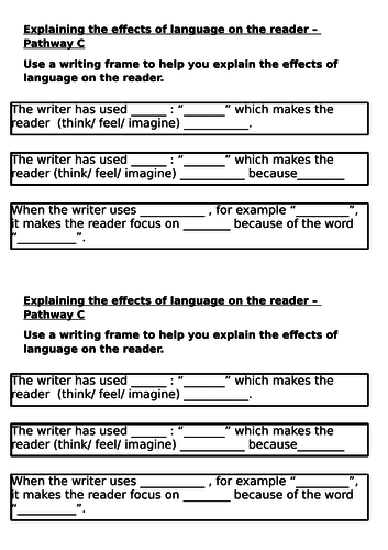 Differentiated resource for language analysis | Teaching Resources