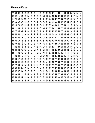 Common French verbs Wordsearch | Teaching Resources