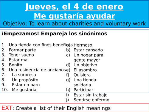 Me gustaría ayudar | Teaching Resources