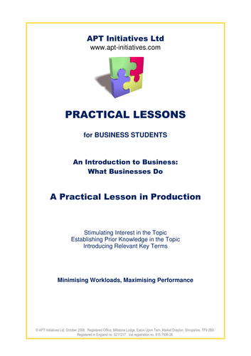 A Practical Lesson on Production for Business Students, Intro to ...