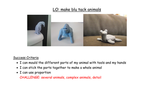 Blu Tack Animal Models | Teaching Resources