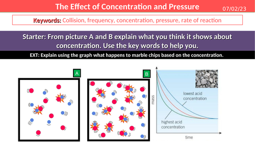 The Effect Of Concentration And Pressure Collision Theory Teaching Resources