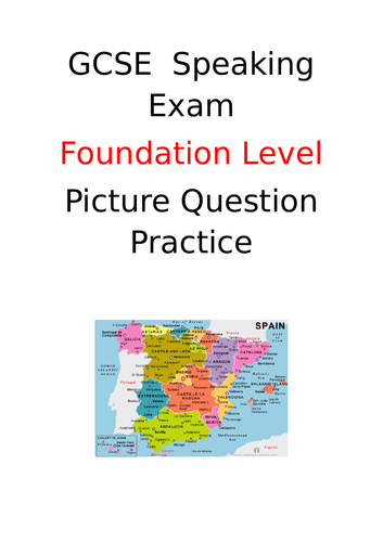 GCSE Spanish Foundation picture question practice | Teaching Resources