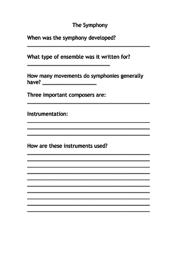An introduction to the symphony | Teaching Resources