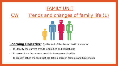 Sociology- Trends and changes of family life | Teaching Resources