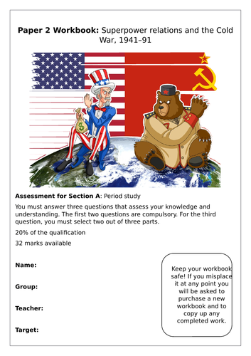GCSE Edexcel (1-9) Cold War 1941 -91 work booklet | Teaching Resources