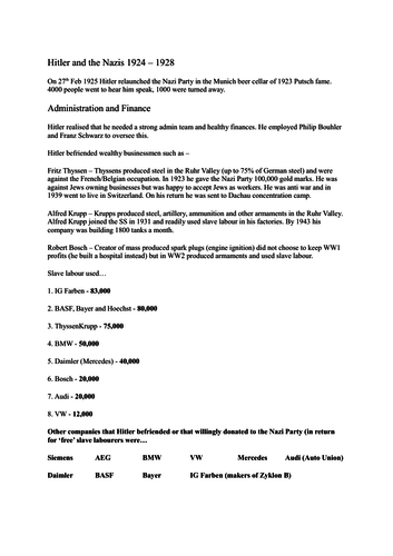 Hitler and the Nazis from 1924 - how did the Nazi Party evolve after ...