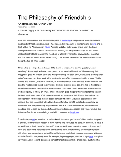 IB English B - Introduction to unit on Social Relationships (friendship ...