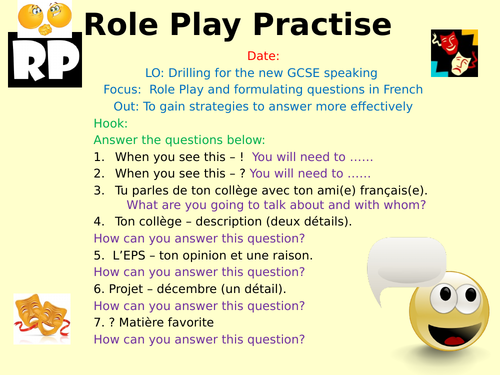 French Role Play Speaking Lesson | Teaching Resources