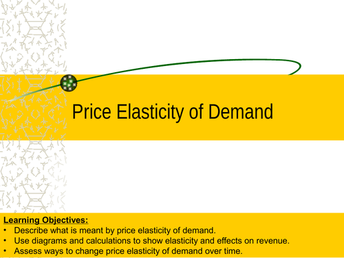 Price Elasticity of Demand Slides and Tasks | Teaching Resources