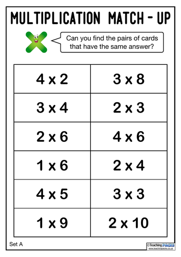 Multiplication Match-Up | Teaching Resources