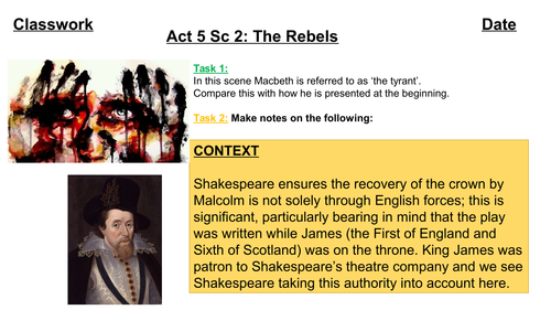 Macbeth Act 5 Sc 2 -4 | Teaching Resources