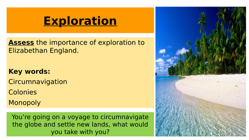 GCSE Edexcel Elizabethan England: Exploration and colonisation ...