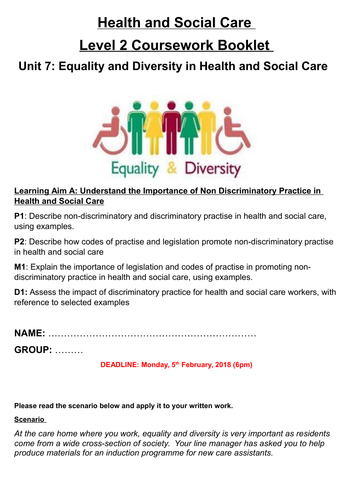Level 2: Unit 7 - Equality and Diversity Coursework Booklet | Teaching ... Level 2: Unit 7 - Equality and Diversity Coursework Booklet | Teaching ...