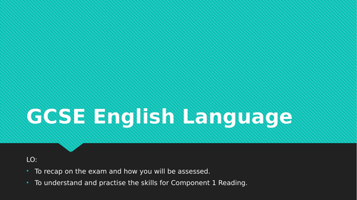 GCSE English Language Component 1 Reading Paper | Teaching Resources
