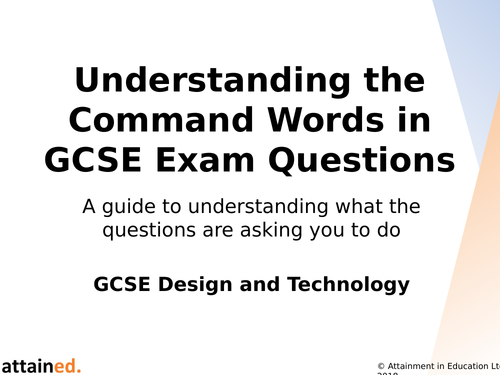 Understanding the Command Words in GCSE Exam Questions - NEW Design and ...