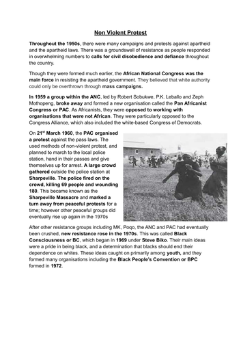 Apartheid: Resistance (Lesson 4) | Teaching Resources