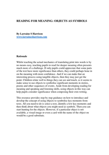 Reading for Meaning: how to use objects to encourage children to read ...