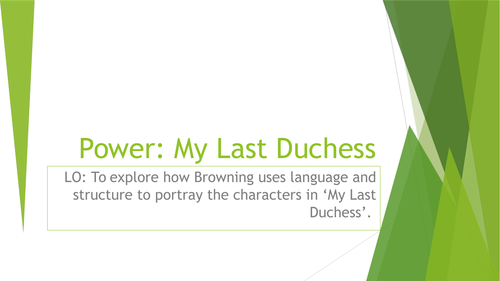 My Last Duchess | Teaching Resources