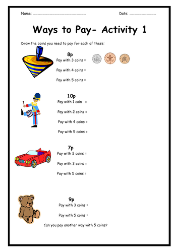 Money: Find Different Ways To Pay (3-Page Booklet) | Teaching Resources